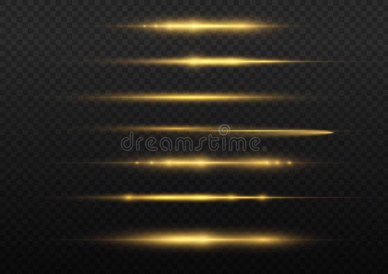Horizontal Light Ray, Flash Yellow Horizontal Line Stock Vector ...