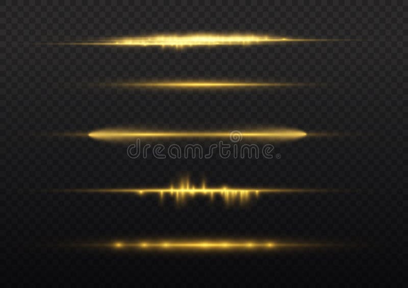 Horizontal Light Rays, Glow White Line, Beams. Stock Vector ...