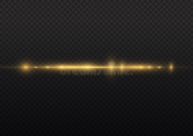 Horizontal Light Ray, Flash Yellow Horizontal Line Stock Vector ...