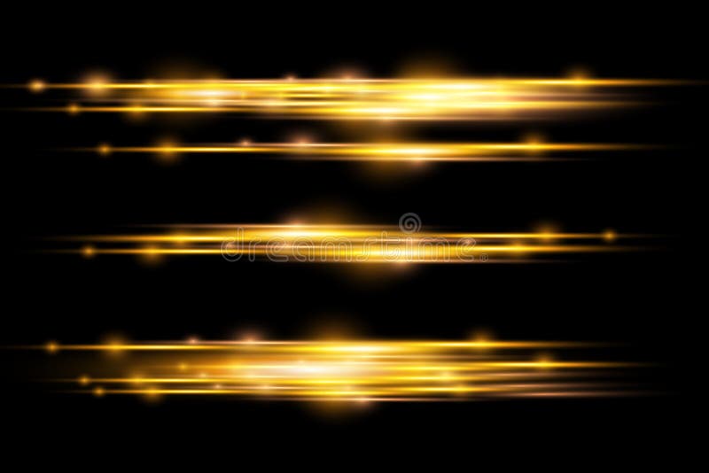 Horizontal Light Ray, Flash Yellow Horizontal Line Stock Vector ...