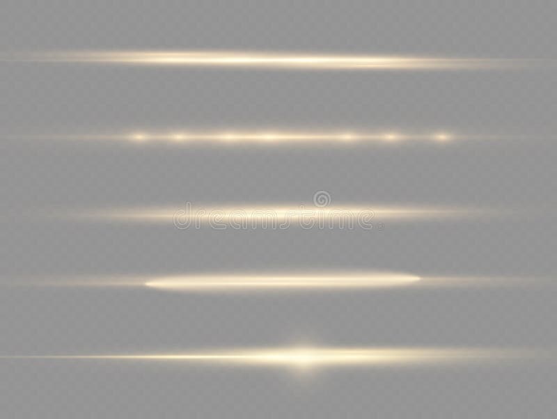 Horizontal Light Ray, Flash Yellow Horizontal Line Stock Vector ...
