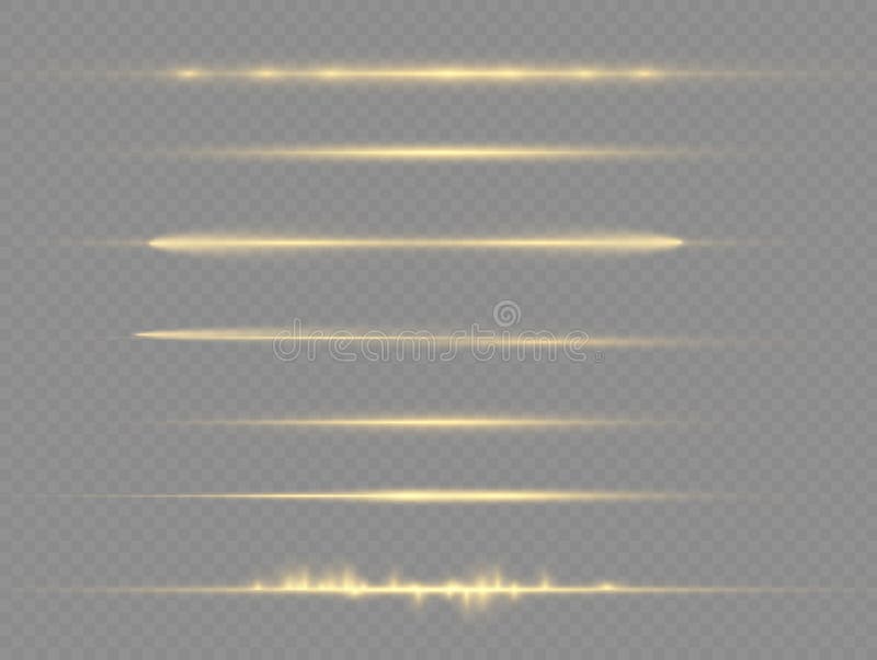 Horizontal Light Ray, Flash Yellow Horizontal Line Stock Vector ...