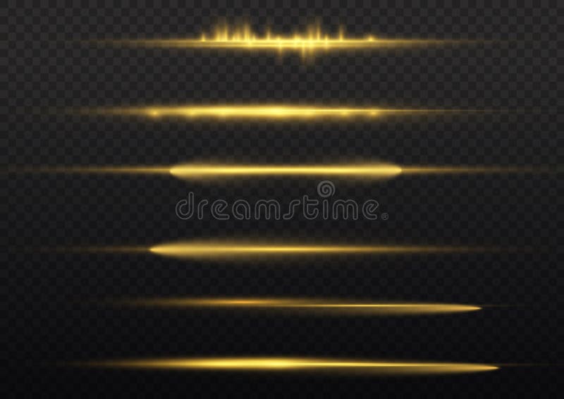 Horizontal Light Ray, Flash Yellow Horizontal Line Stock Vector ...