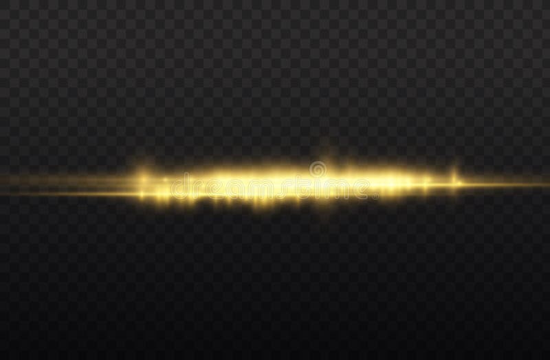Horizontal Light Ray, Flash Yellow Horizontal Line Stock Vector ...