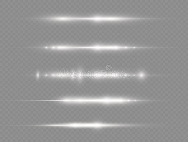 Horizontal Light Rays, Flash White Horizontal Line Stock Vector ...