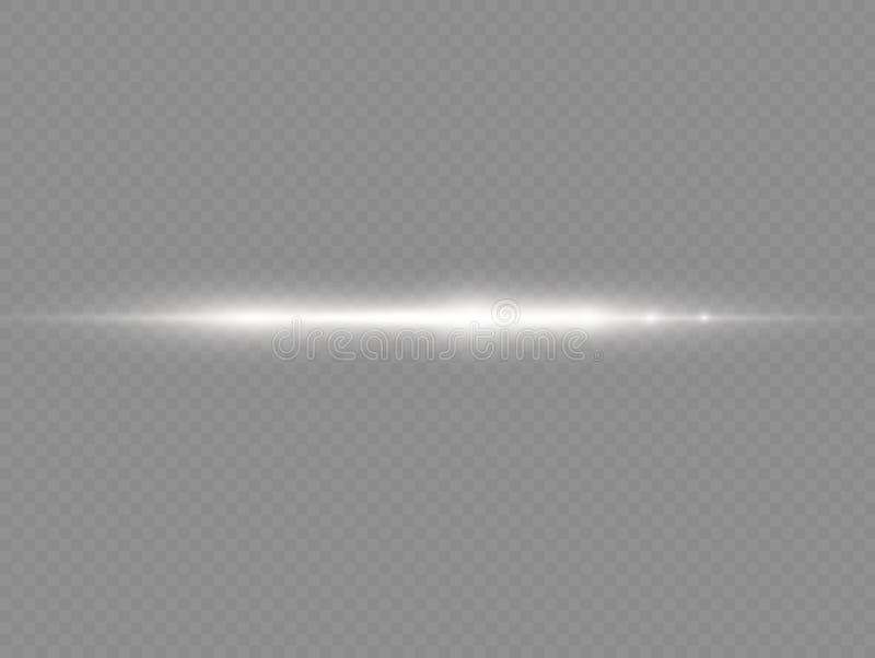Horizontal Light Rays, Flash White Horizontal Line Stock Vector ...