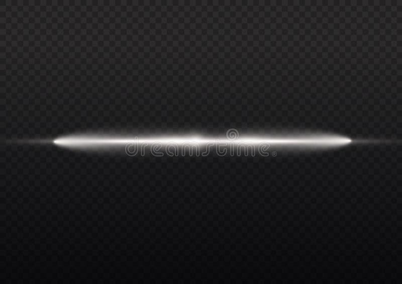 Horizontal Light Rays, Flash White Horizontal Line Stock Vector ...