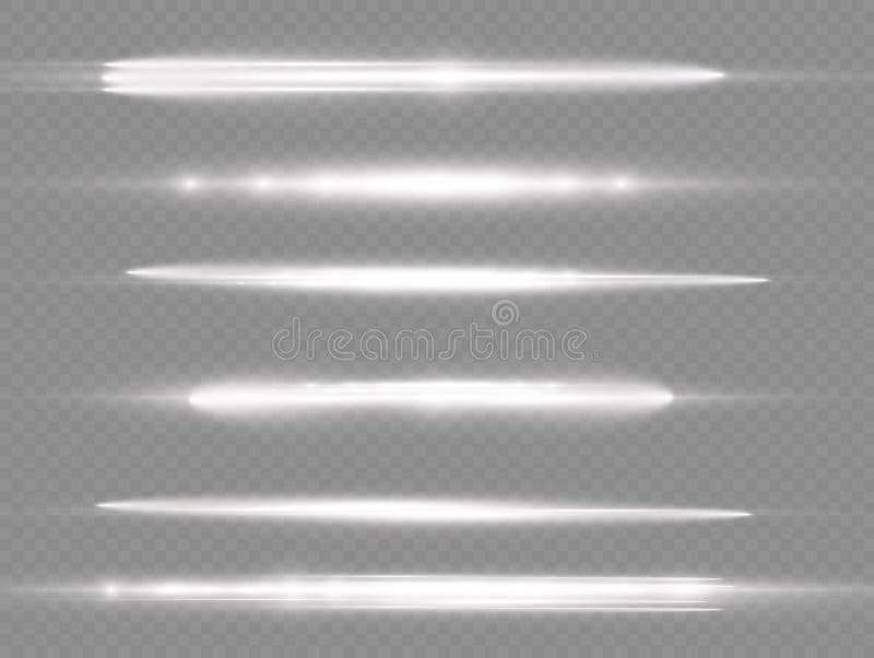 Horizontal Light Rays, Flash White Horizontal Line Stock Vector ...