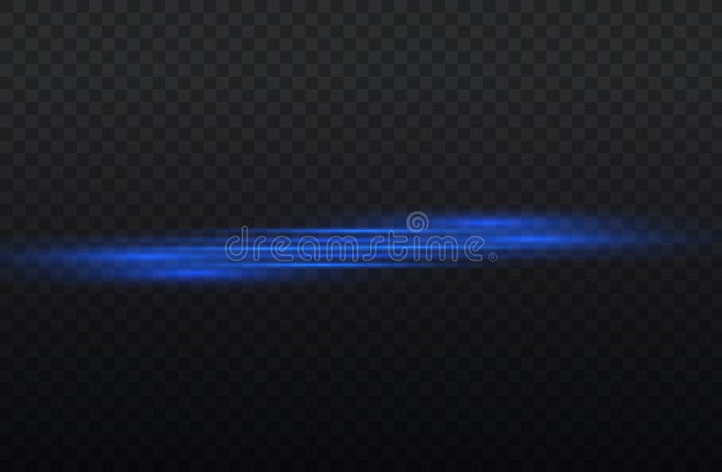 Horizontal Light Rays, Glow Blue Line, Flash Glare Stock Vector ...