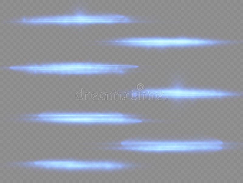 Horizontal Light Rays, Glow Speed Line, Flash Blue Stock Vector ...