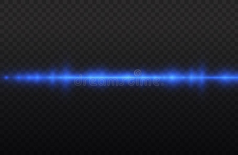 Horizontal Light Rays, Glow Speed Line, Flash Blue Stock Vector ...