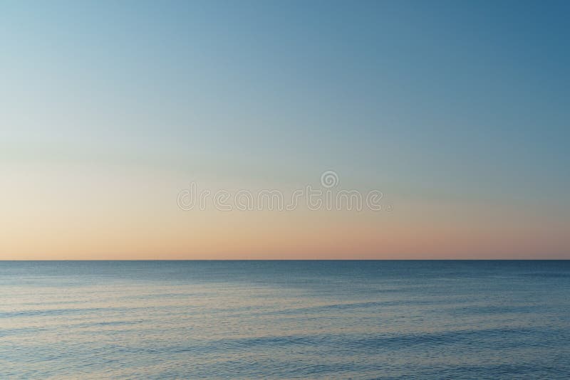 Horizontal Line between Sea and Sky at Sunset Stock Image - Image of ...