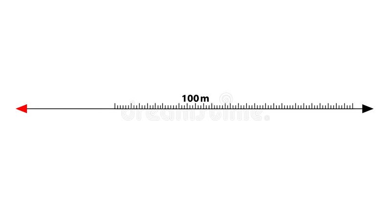 Horizontal Linear Scale Illustration Featuring a Straight Black Line ...