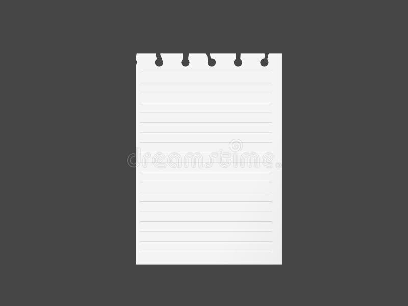Paper Lined Vector Background - Horizontal Lined Paper Page with ...