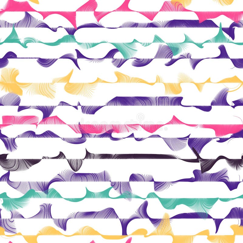 Horizontal Lines with Abstract Brush Strokes, Different Colors ...