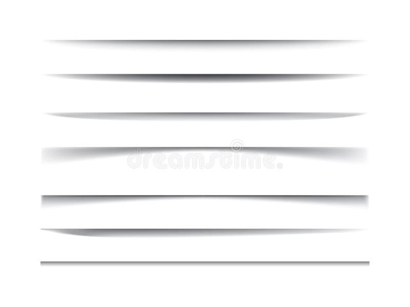 Horizontal Lines Black Shadows Vector Realistic Illustrations Set Stock ...