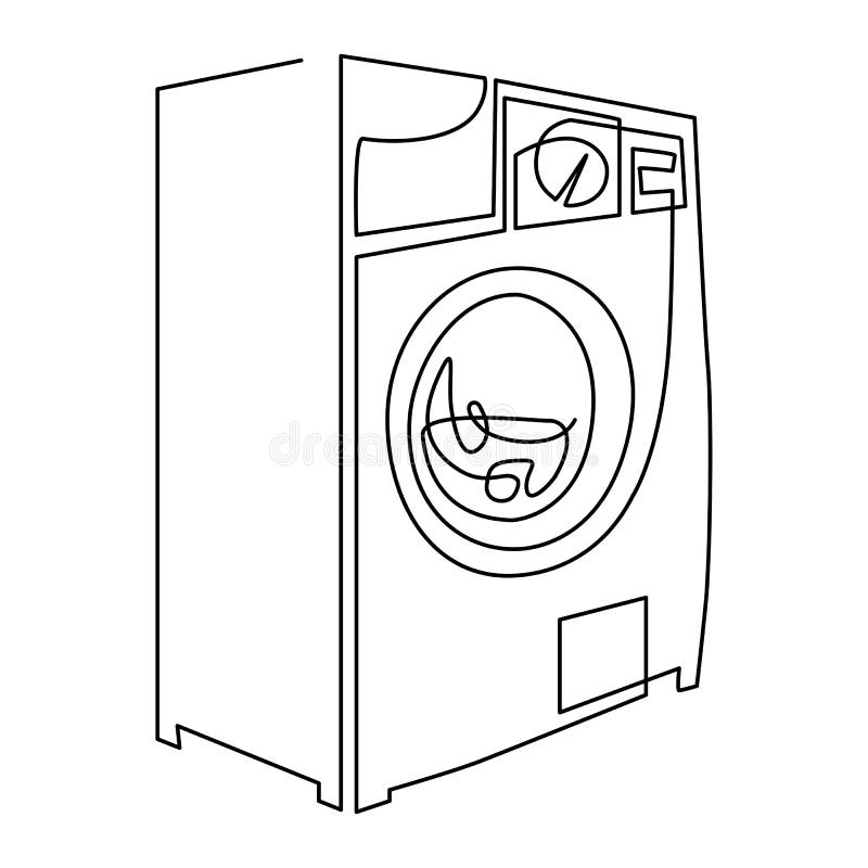 White Washing Machine Drawing Stock Illustrations – 1,090 White Washing ...