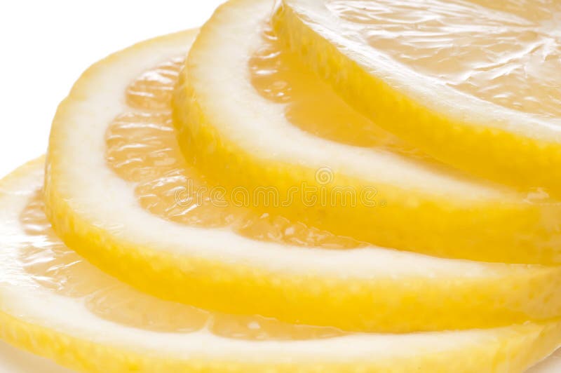 A Horizontal Macro of Fresh Cut Lemon Slices. Stock Image - Image of ...