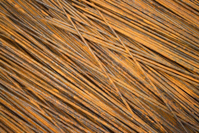 Horizontal MCU of Semi-rusty Steel Bars Stacked in a Diagonal Position ...