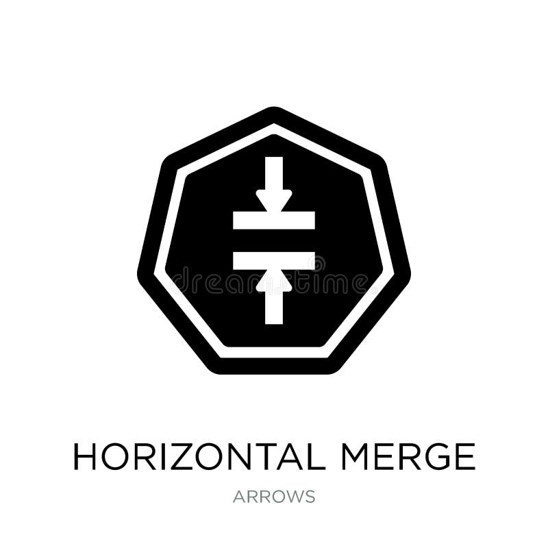 Horizontal Merge Icon in Trendy Design Style. Horizontal Merge Icon ...