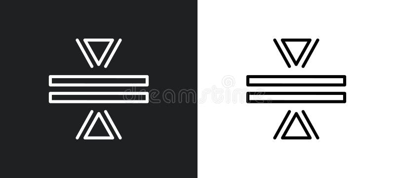 Horizontal Merge Outline Icon in White and Black Colors. Horizontal ...