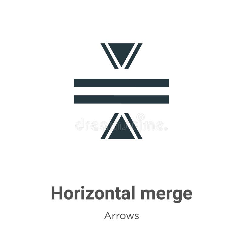 Horizontal Merge Vector Icon on White Background. Flat Vector ...