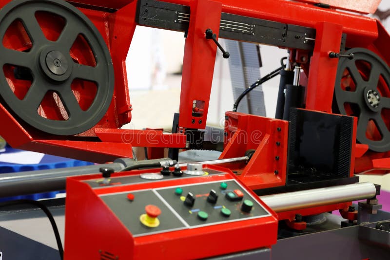 Horizontal Metal Cutting Band Saw Machine Stock Image - Image of panel ...
