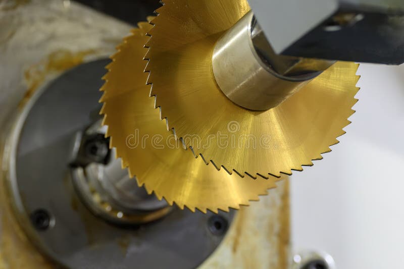 The Horizontal Milling Machine Working with Double Cutter Stock Photo ...