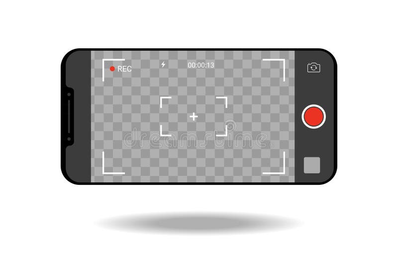 Horizontal Mobile Phone with Record Frame Camera. Viewfinder Template ...