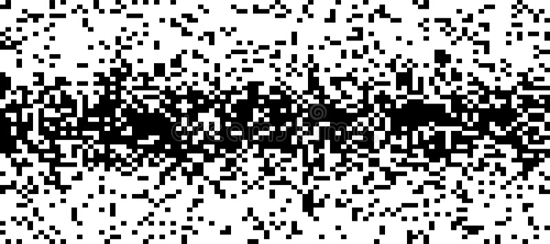 Horizontal Mosaic with Failing Pixels. Dispersed Vector Background ...