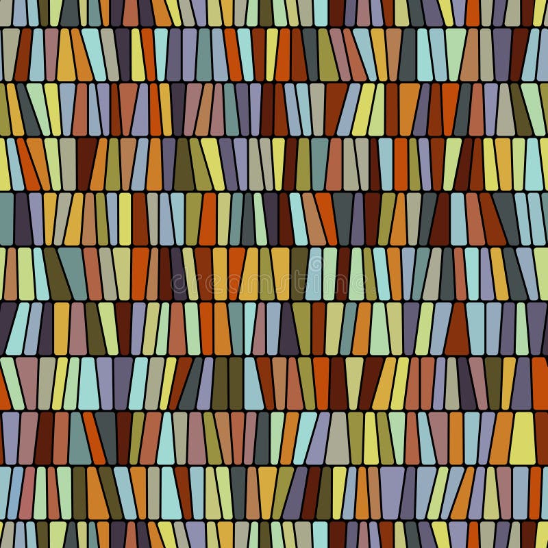 Seamless Mosaic Style Pattern. Vector Image with Multicolor Rectangles ...
