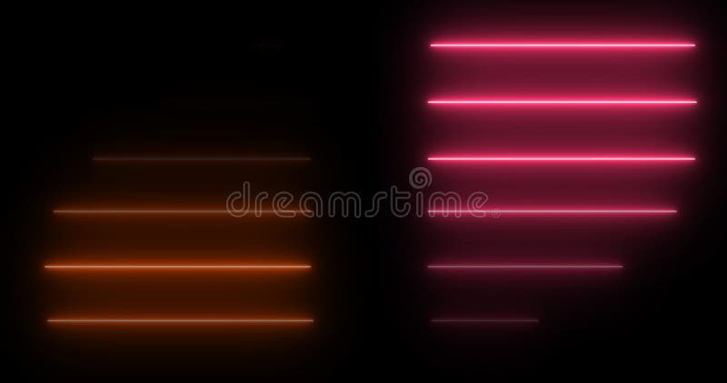 Horizontal Moving Neon Light Beams Pile Up Stack-like Data ...