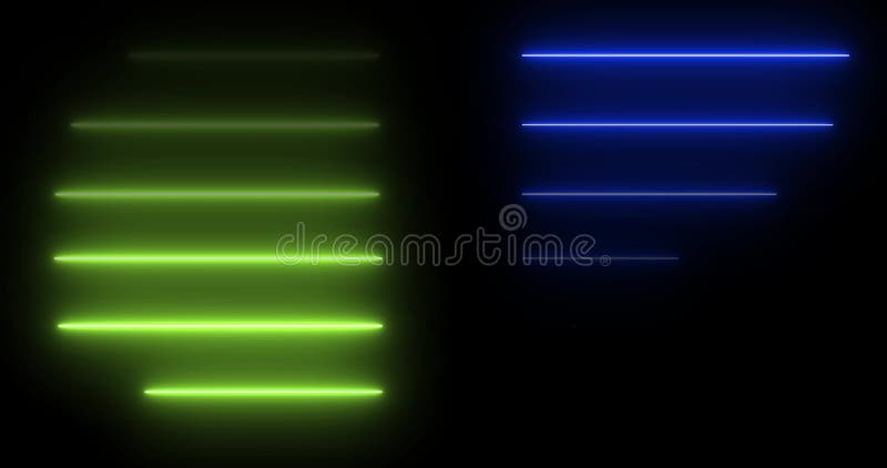 Horizontal Moving Neon Light Beams Pile Up Stack-like Data ...