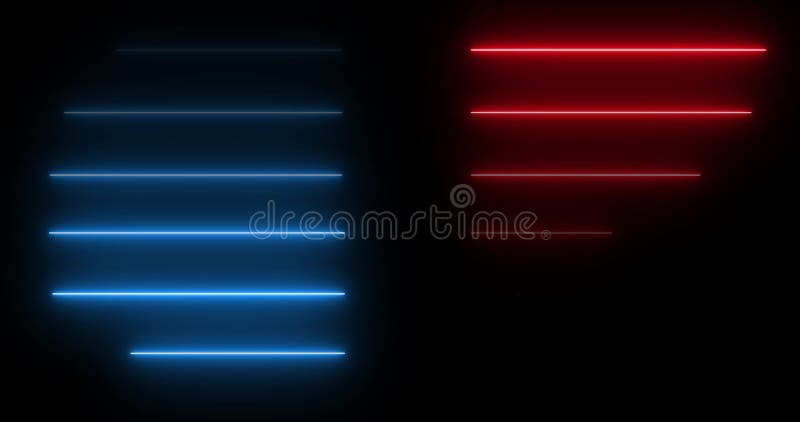 Horizontal Moving Neon Light Beams Pile Up Stack-like Data ...