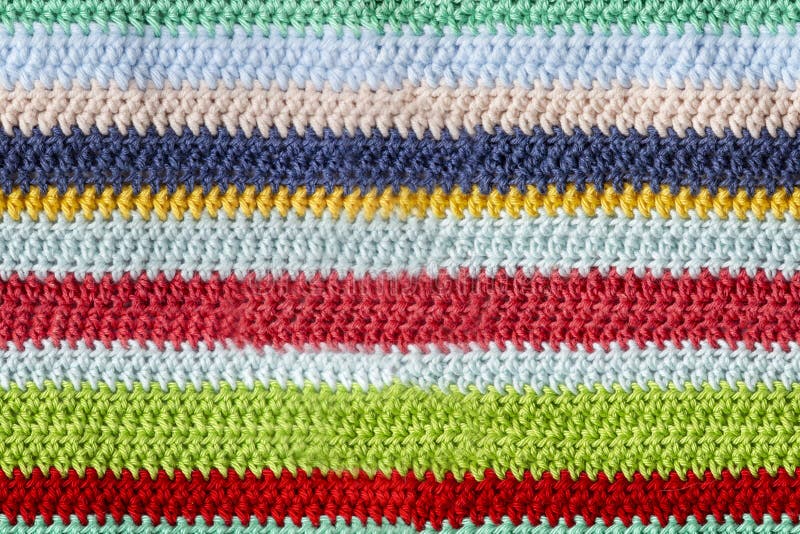 Horizontal Multi Colored Crochet Lines Pattern, Abstract Close Up ...