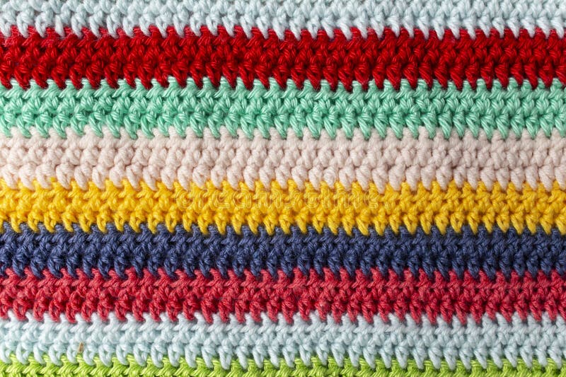 Horizontal Multi Colored Crochet Lines Pattern, Abstract Close Up ...