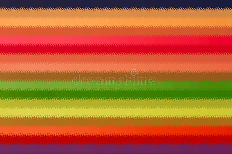 Horizontal Multi-colored Zig Zag Stripes or Lines. Illustration of ...