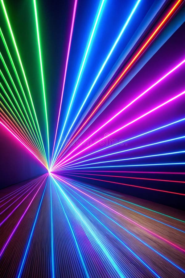 Horizontal Neon Laser Light Lines for Dynamic and Bold Visuals Stock ...