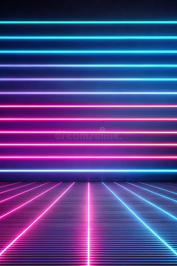 Horizontal Neon Laser Light Lines for Dynamic and Bold Visuals Stock ...