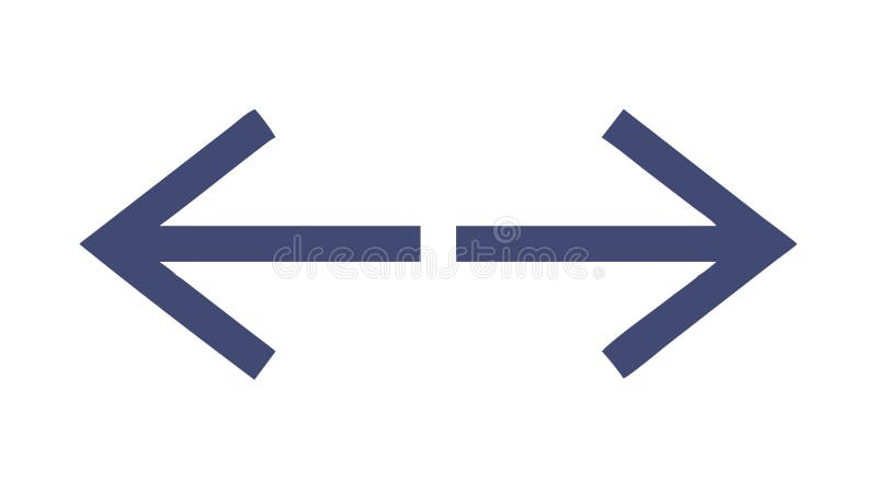 Horizontal Opposing Arrows Change Direction Icon Sketch, Vector Design ...