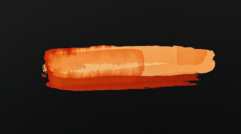 Horizontal Orange Brushstroke on Black Background, Bold and Textured ...