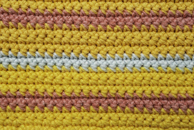 Horizontal Orange Pink and Blue Crochet Lines Pattern Stock Photo ...