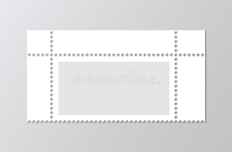 Horizontal Oriented Post Stamp with Blank Frames. Empty Postal Shapes ...