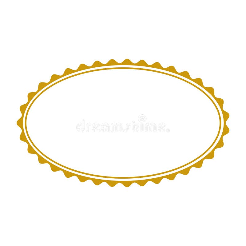 Horizontal Oval Golden Empty Frame Stock Vector - Illustration of ...