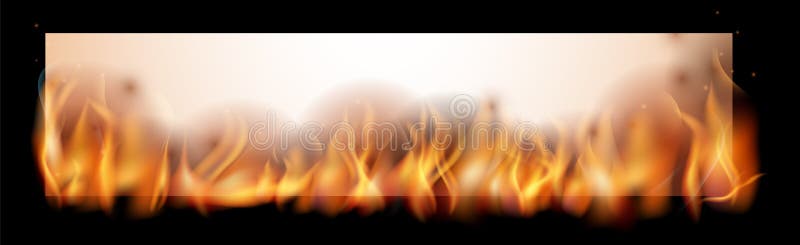Banner Realistic Fire Flames Stock Illustrations – 292 Banner Realistic ...