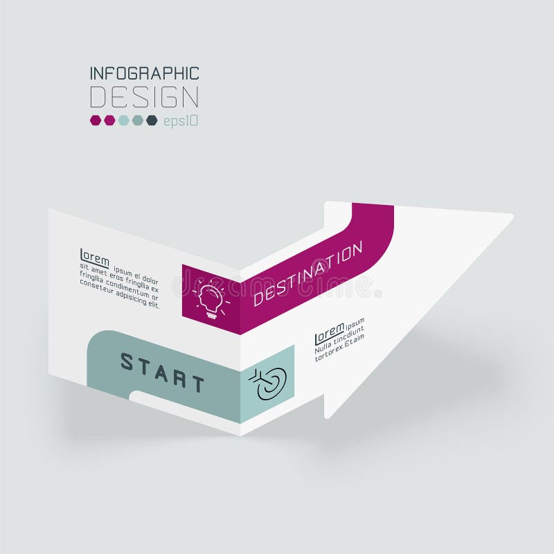 Horizontal Paper Flat Infographic with Shadow Stock Vector ...