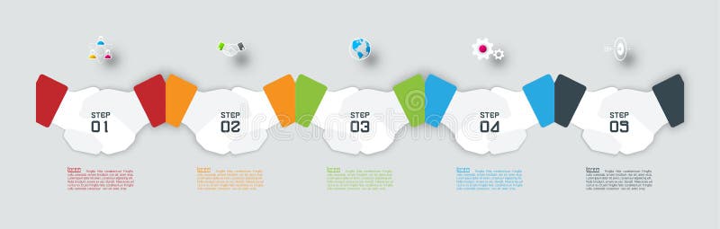 Horizontal Paper Flat Infographic with Shadow Stock Vector ...