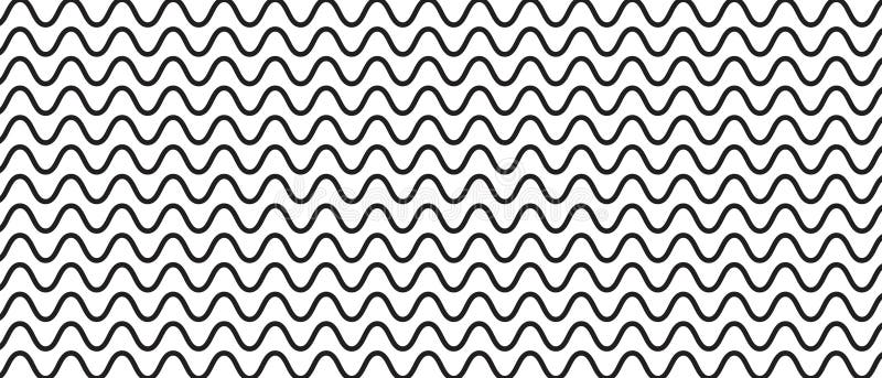 Horizontal Parallel Wavy Lines. Black and White Undulate Stripes ...