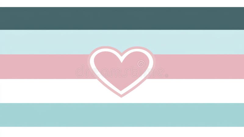 Horizontal Pastel Stripes with Pink Heart Design Stock Illustration ...