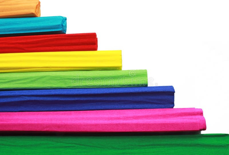 Horizontal Pattern with Colorful Crepe Paper Rolls Stock Image - Image ...